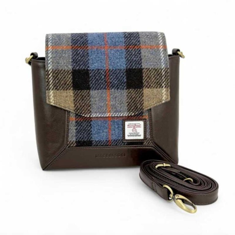 Harris Tweed Highland Messenger Bag In Blue/Brown Check – Harris Tweed Shop